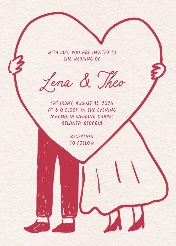 Sketching Love - Wedding Invitation Template (Free) | Greetings Island