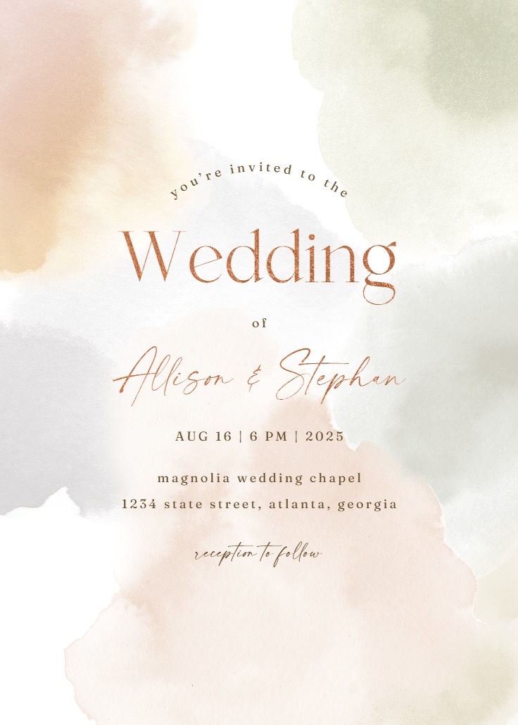 Soft Colors - Wedding Invitation Template | Greetings Island