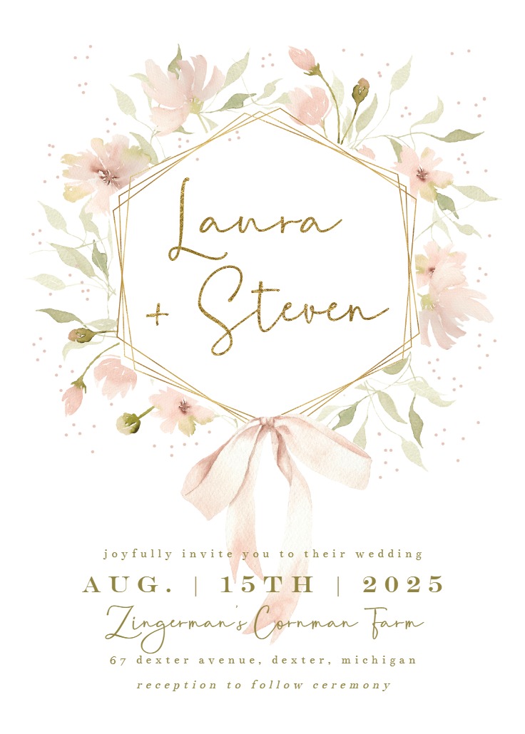 Soft Romantic Floral Frame - RSVP card Template (Free) | Greetings Island