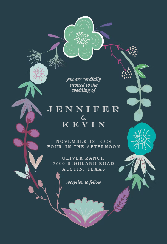 Spring Flowers - Wedding Invitation Template (Free) | Greetings Island