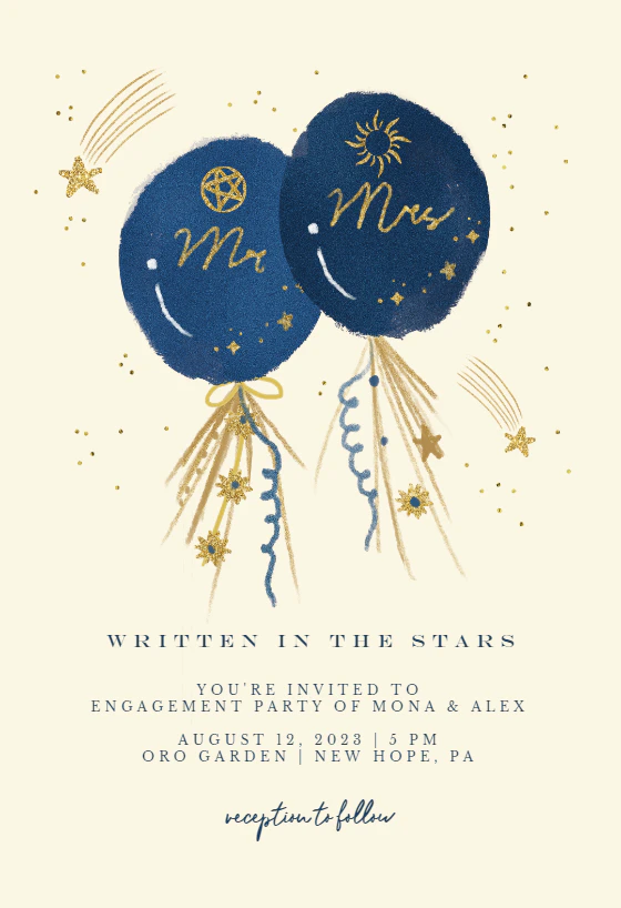 Starry In The Golden Stars - Wedding Invitation Template (Free ...