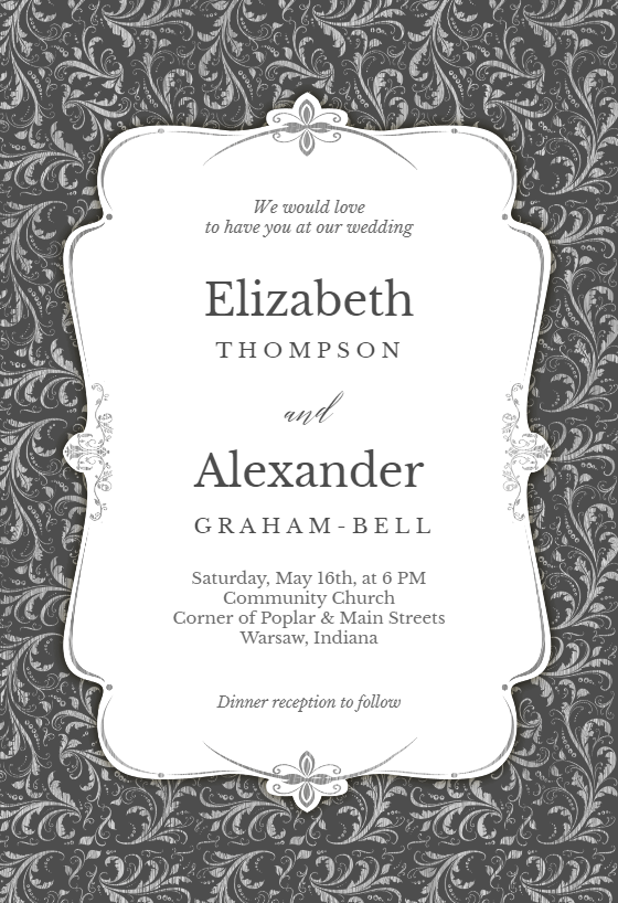 Vintage Frame - Wedding Invitation Template (free) | Greetings Island