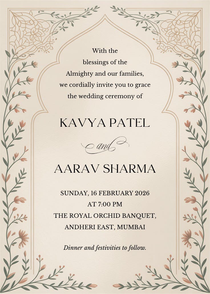 Timeless Love Story - Wedding Invitation Template | Greetings Island