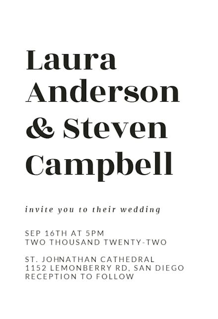 Trendy Bold Text - Wedding Invitation Template (Free) | Greetings Island