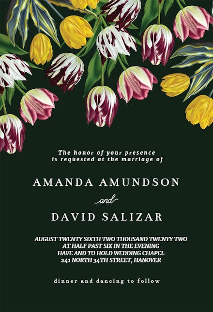 Tulips - Wedding Invitation Template (Free) | Greetings Island