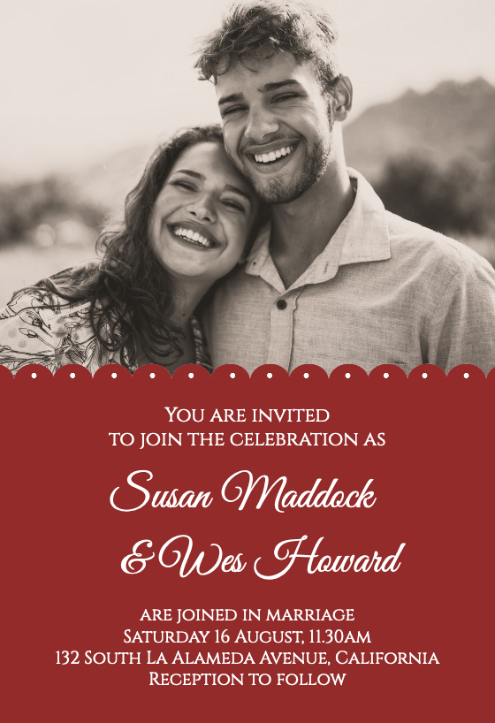 Greenery double photo - Wedding Invitation Template | Greetings Island