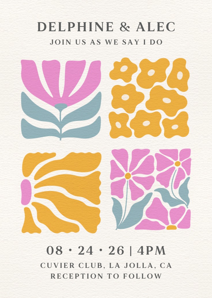 Vivid Screenprints - Wedding Invitation Template (Free) | Greetings Island