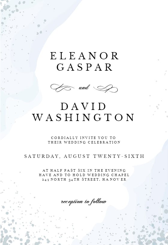 Watercolor Waves - Wedding Invitation Template | Greetings Island
