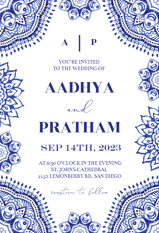 White and Blue - Engagement Party Invitation Template (Free ...