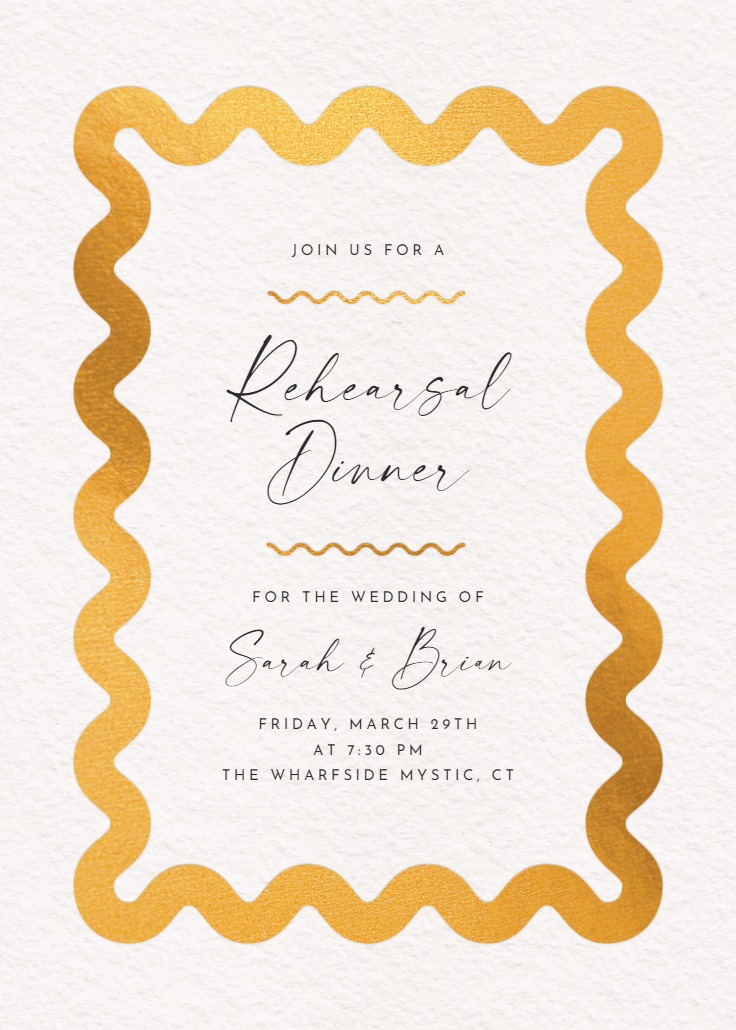 Billowing Border - Rehearsal Dinner Party Invitation Template ...