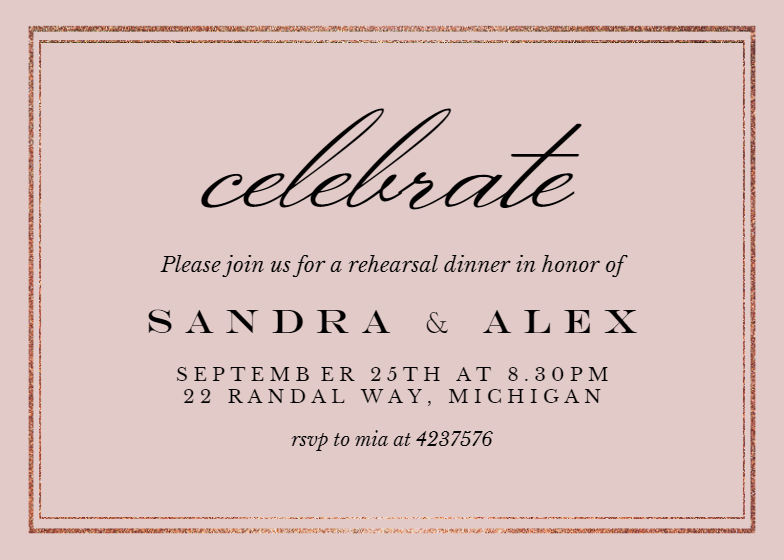Classy - Rehearsal Dinner Party Invitation Template (Free) | Greetings ...