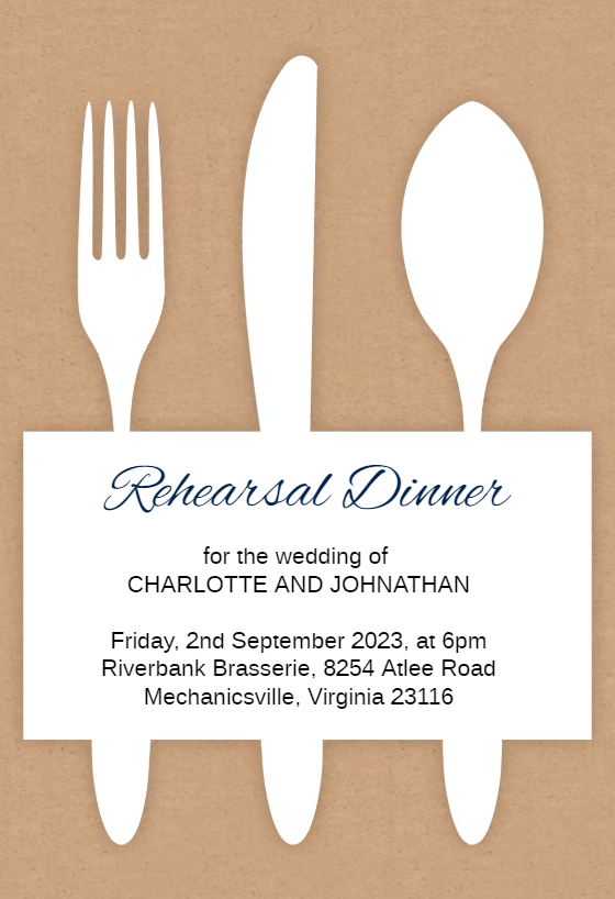 Dinner Plate - Dinner Party Invitation Template (Free) | Greetings Island