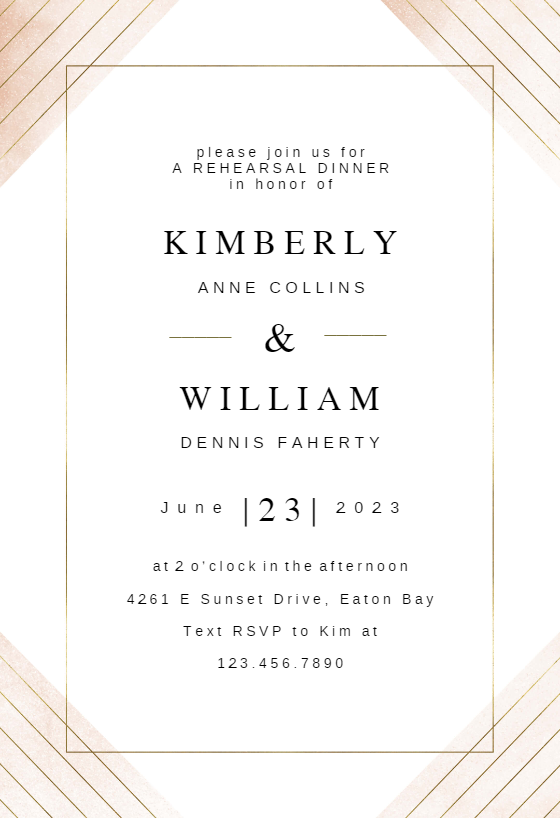 Classic Border - Rehearsal Dinner Party Invitation Template (Free ...
