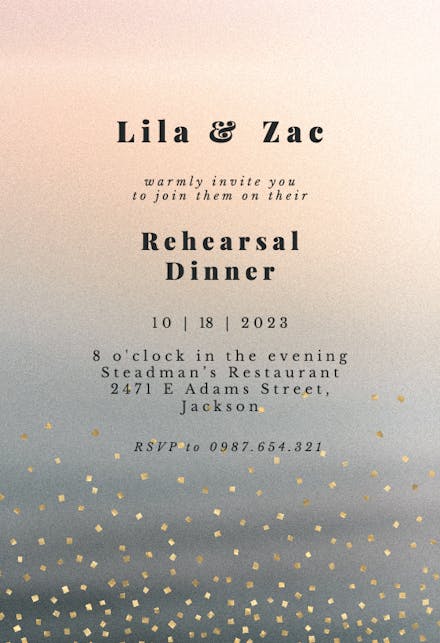 Romantic Shimmer - Rehearsal Dinner Party Invitation Template (Free ...