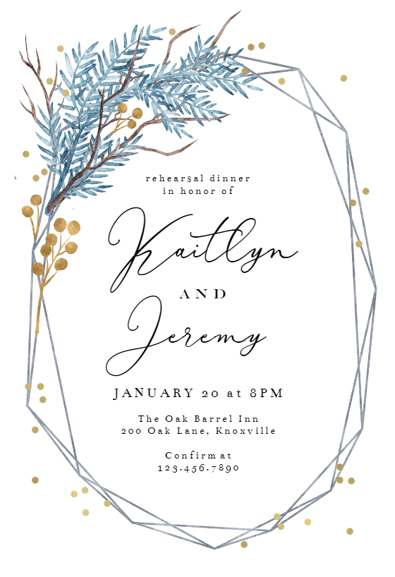 Iced Frame - Rehearsal Dinner Party Invitation Template | Greetings Island