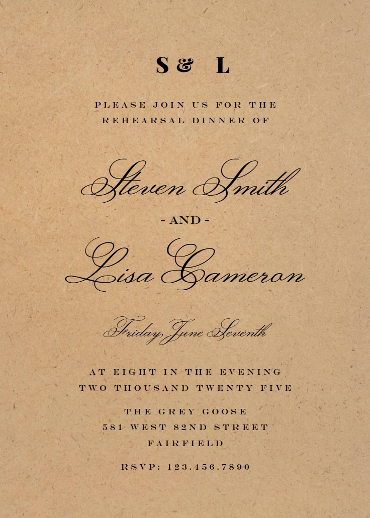 Simple Vintage - Rehearsal Dinner Party Invitation Template (Free ...