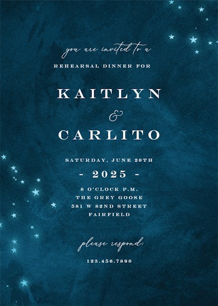 Starry Night - Rehearsal Dinner Party Invitation Template (Free ...