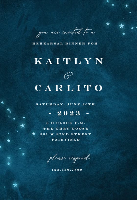 Starry Night - Rehearsal Dinner Party Invitation Template (Free ...