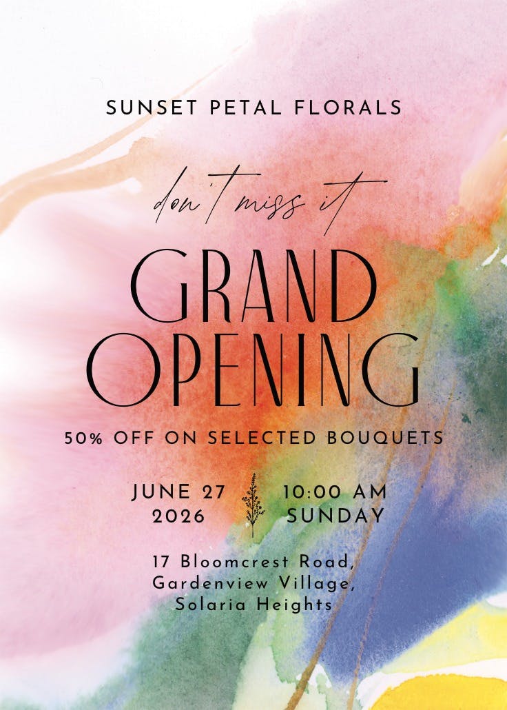 Free Grand opening Poster Templates | Greetings Island