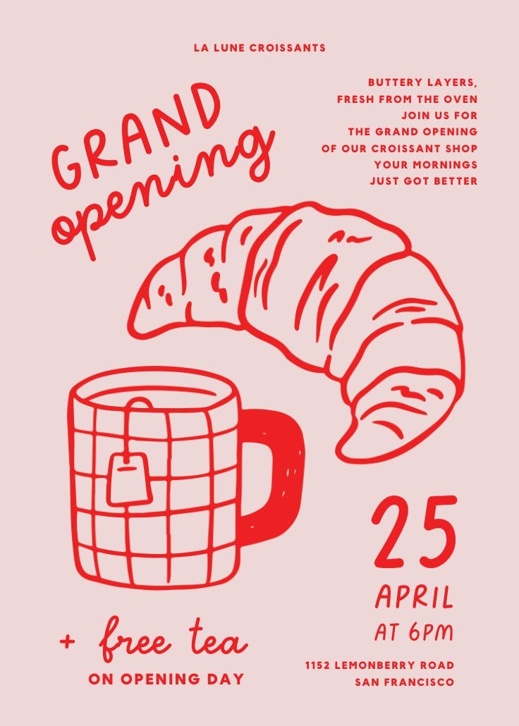 Croissant - Business Poster Template (Free) | Greetings Island