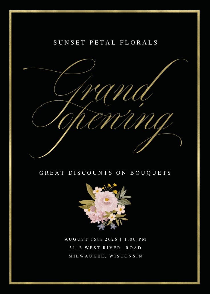 Elegant opening - Grand opening Poster Template (Free) | Greetings Island