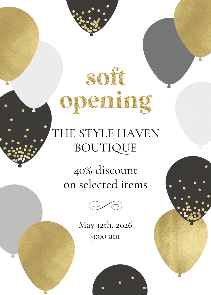 Luxe balloons - Business Poster Template | Greetings Island