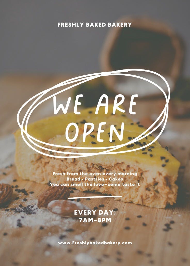 New Bakery - Grand opening Poster Template (Free) | Greetings Island