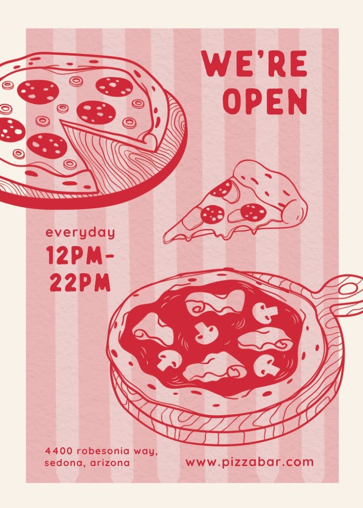 Pinky Pizza - Business Poster Template (Free) | Greetings Island