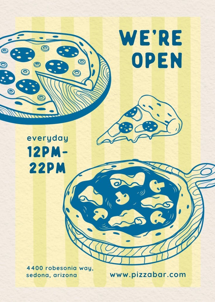 Pinky Pizza - Business Poster Template (Free) | Greetings Island
