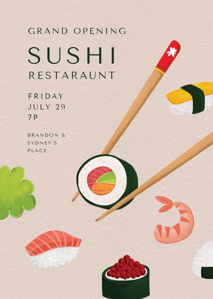 Sushi Restaurant - Business Poster Template (Free) | Greetings Island