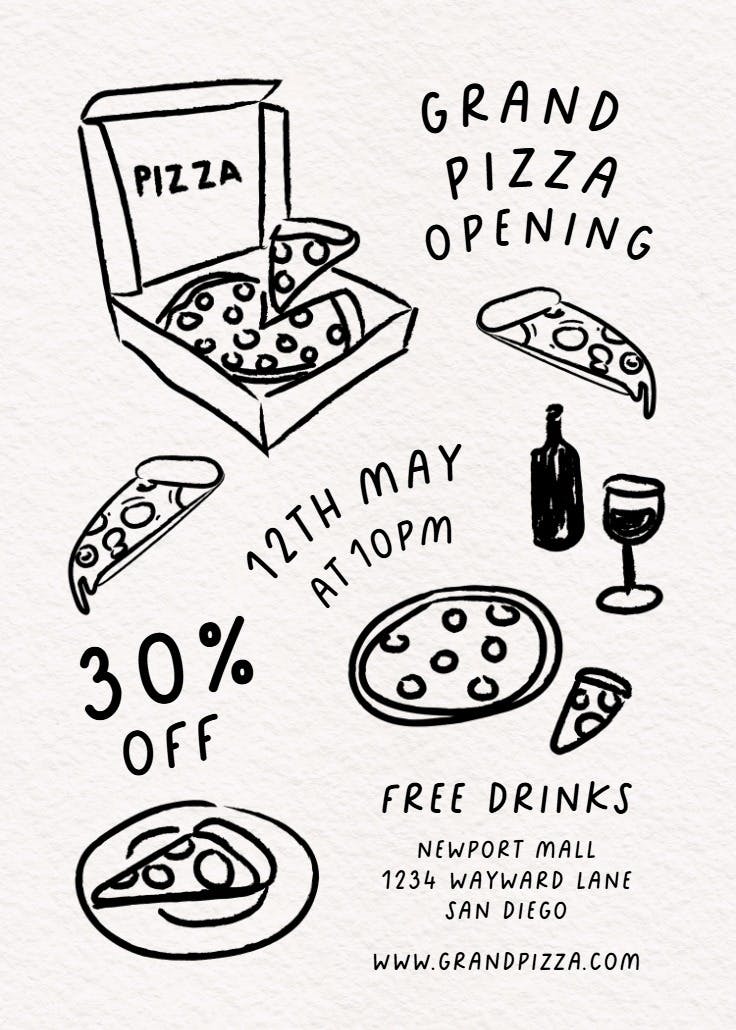 Grand Pizza - Business Poster Template (Free) | Greetings Island