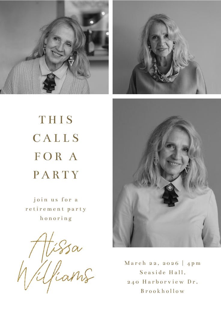 Handwritten with Gold - Retirement Poster Template (Free) | Greetings ...