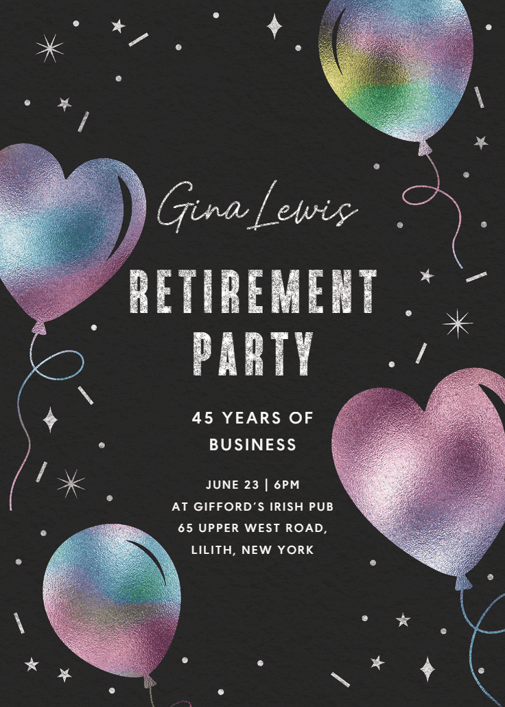 Iridescent Balloons - Business Poster Template | Greetings Island