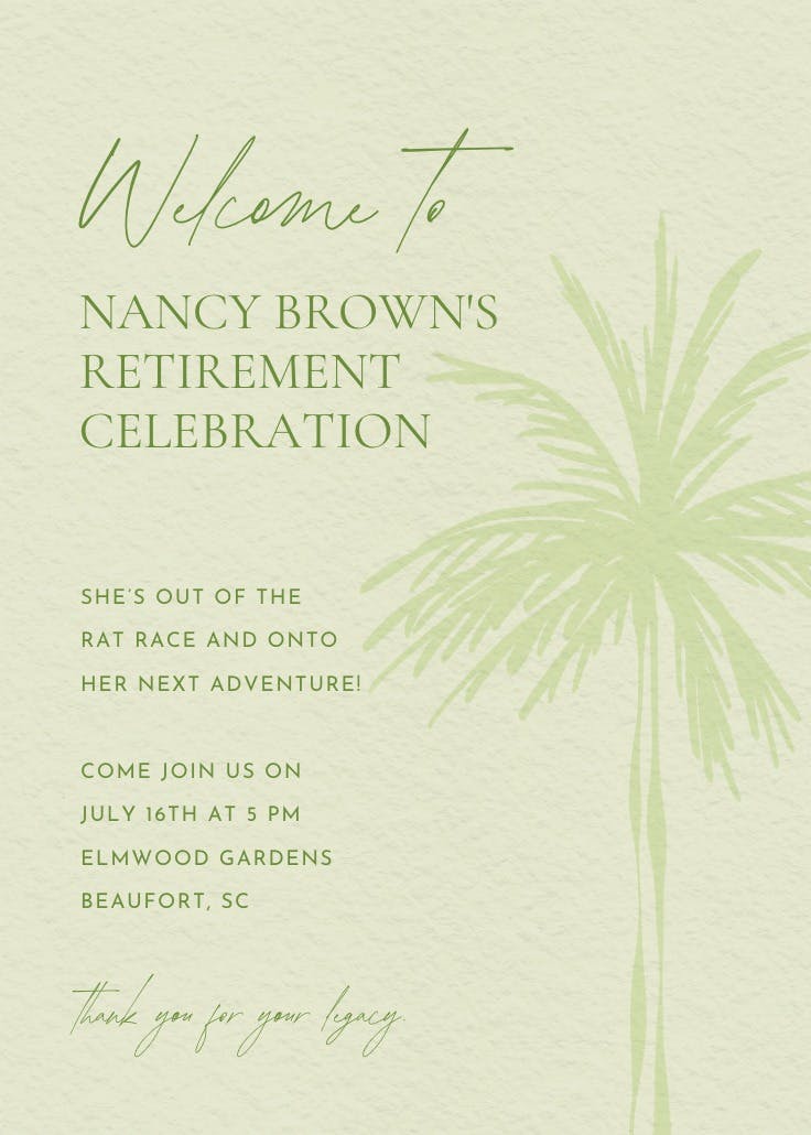 Palm Motif - Business Poster Template (Free) | Greetings Island