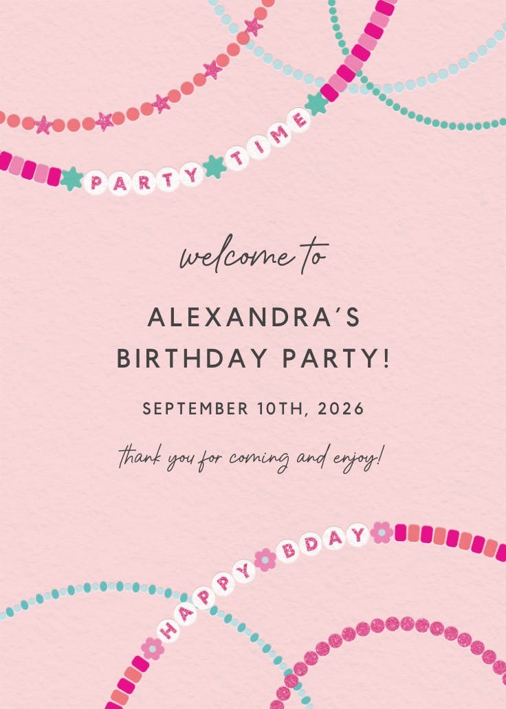 Beaded Fun - Birthday Poster Template | Greetings Island