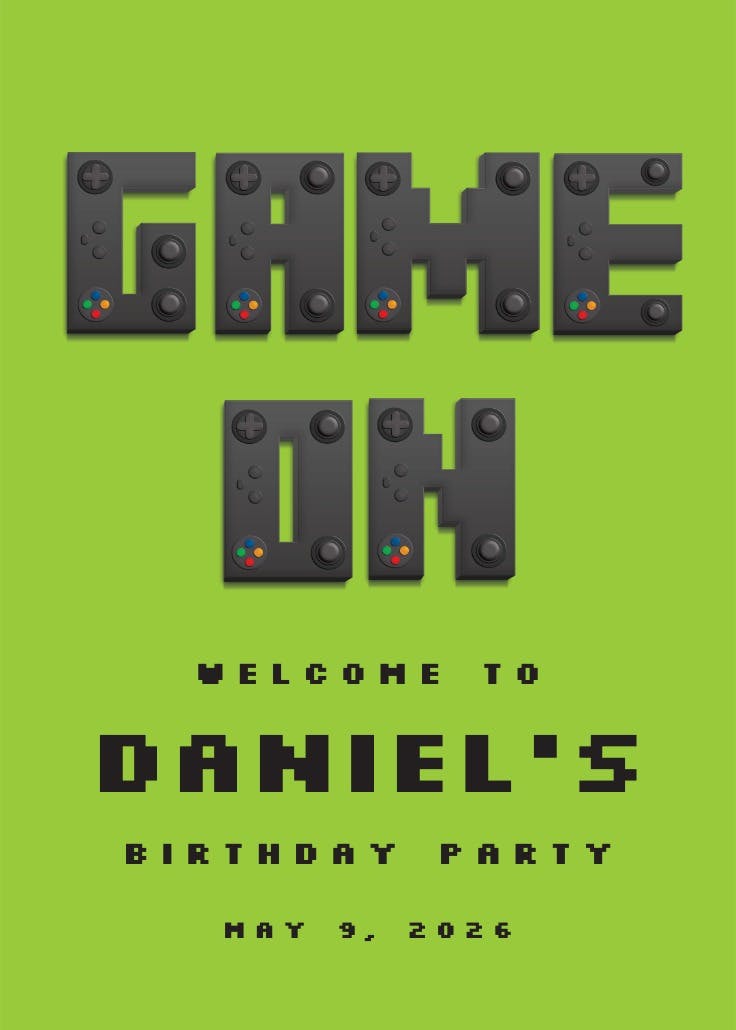 Cute Gamers - Birthday Poster Template (Free) | Greetings Island