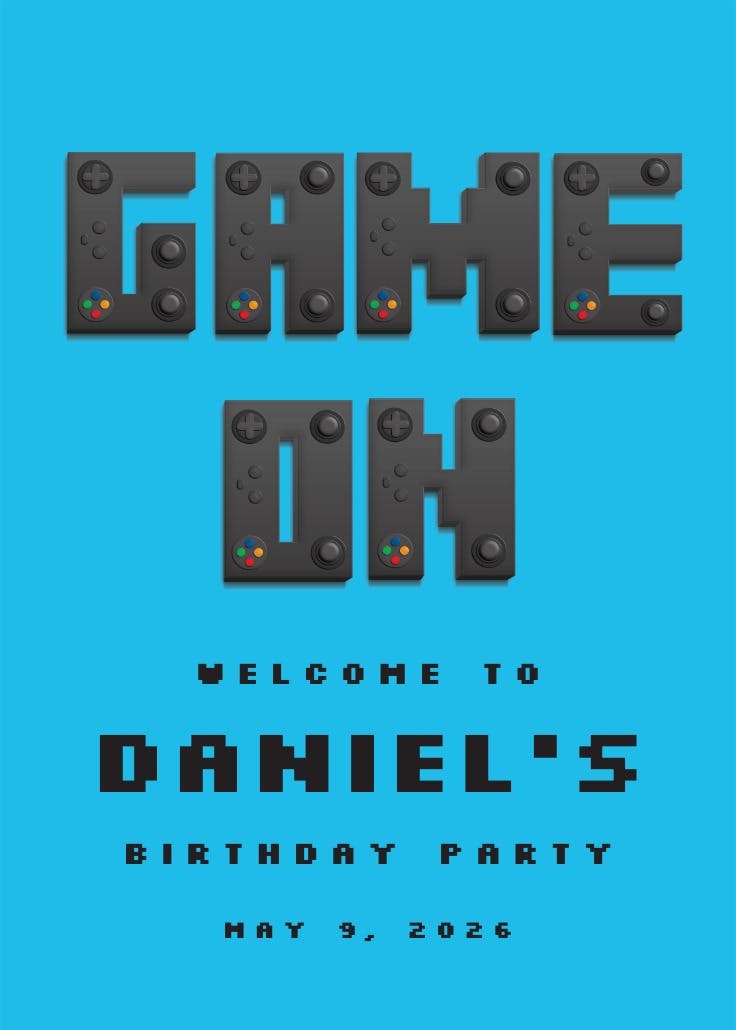 Cute Gamers - Birthday Poster Template (Free) | Greetings Island