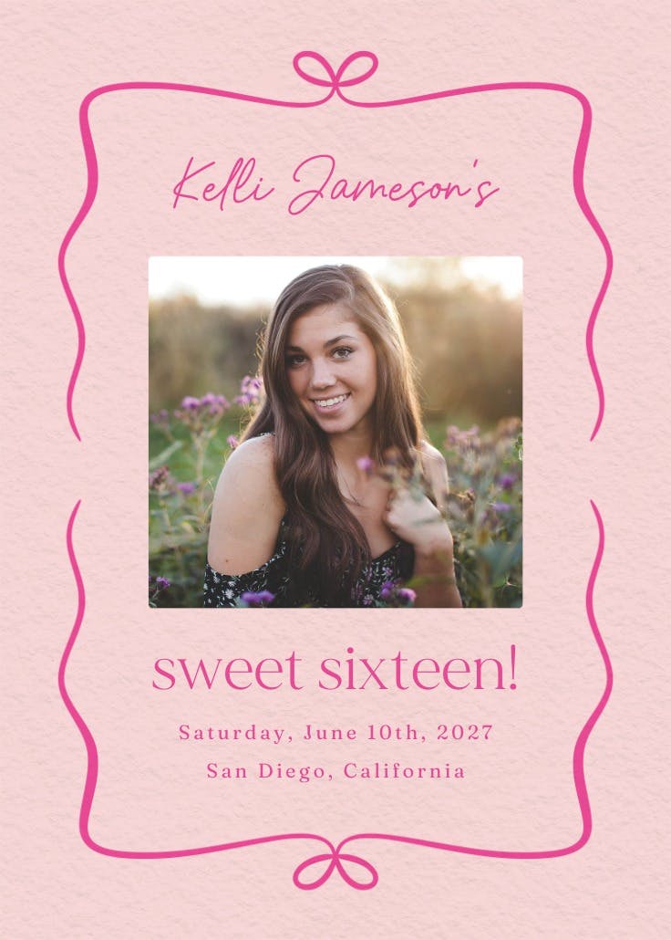 Dainty Ribbon Photo - Events Poster Template (Free) | Greetings Island