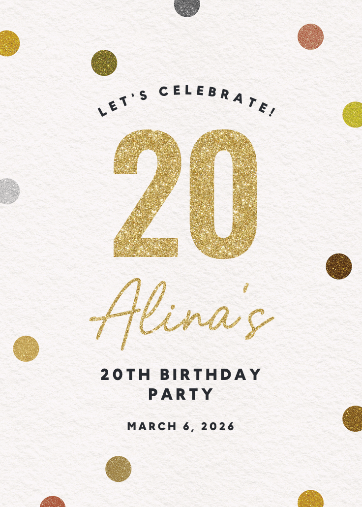 Glittering 20 - Events Poster Template | Greetings Island