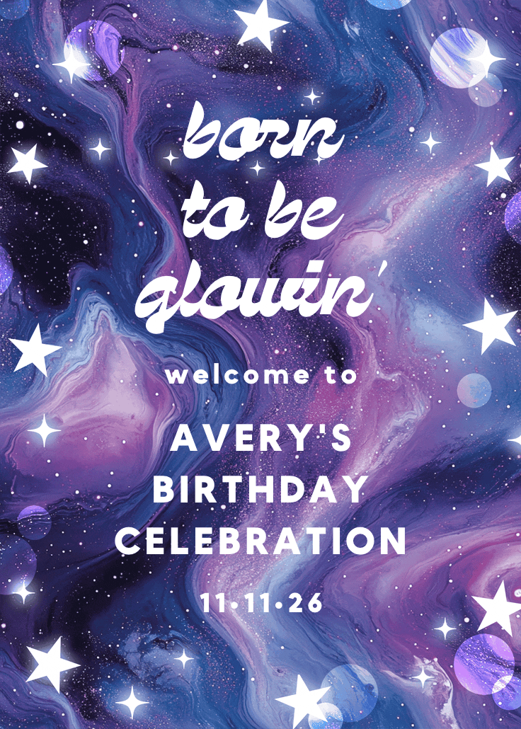 Glittery Galaxy - Events Poster Template | Greetings Island