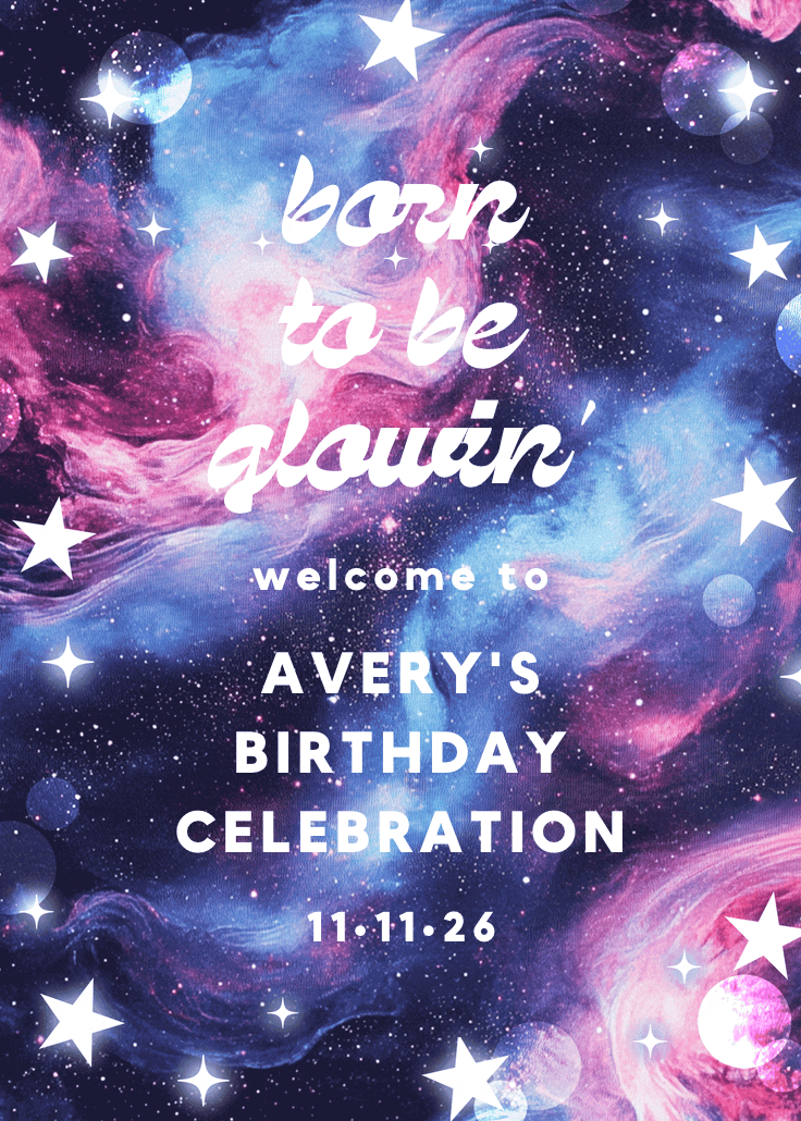 Glittery Galaxy - Events Poster Template | Greetings Island