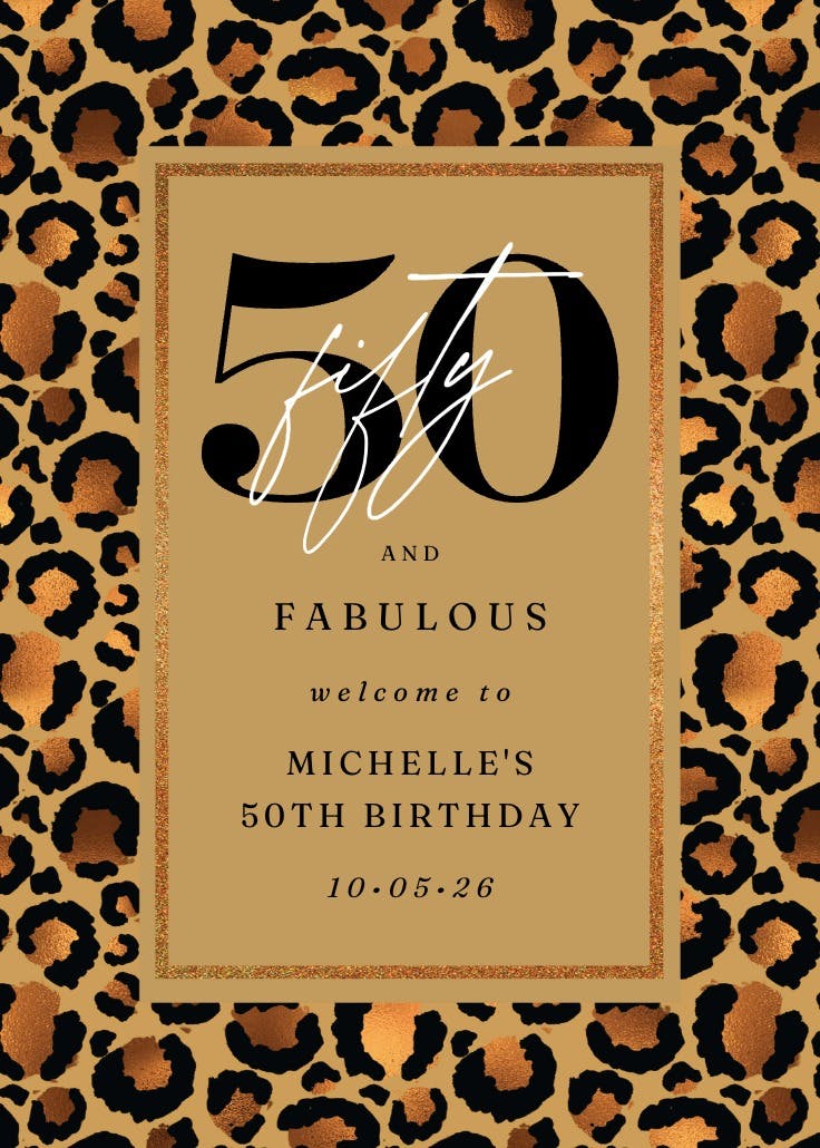 Leopard framed - Events Poster Template | Greetings Island