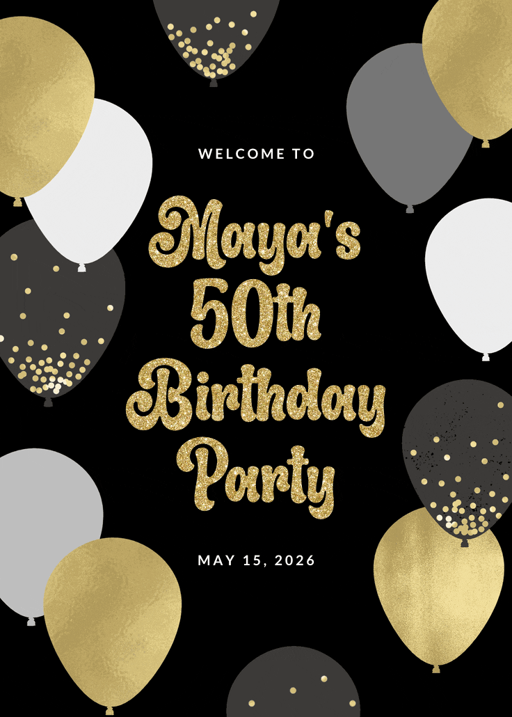 Luxe balloons - Events Poster Template | Greetings Island