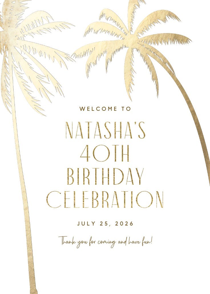 Palm trees - Events Poster Template | Greetings Island