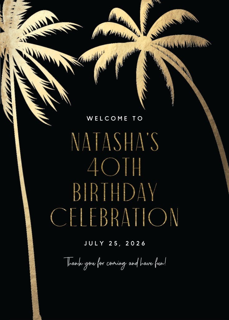 Palm trees - Events Poster Template | Greetings Island