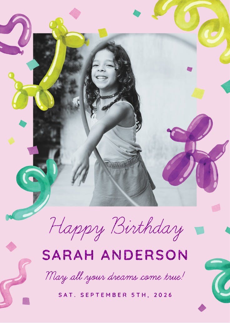 Party Balloons - Birthday Poster Template | Greetings Island