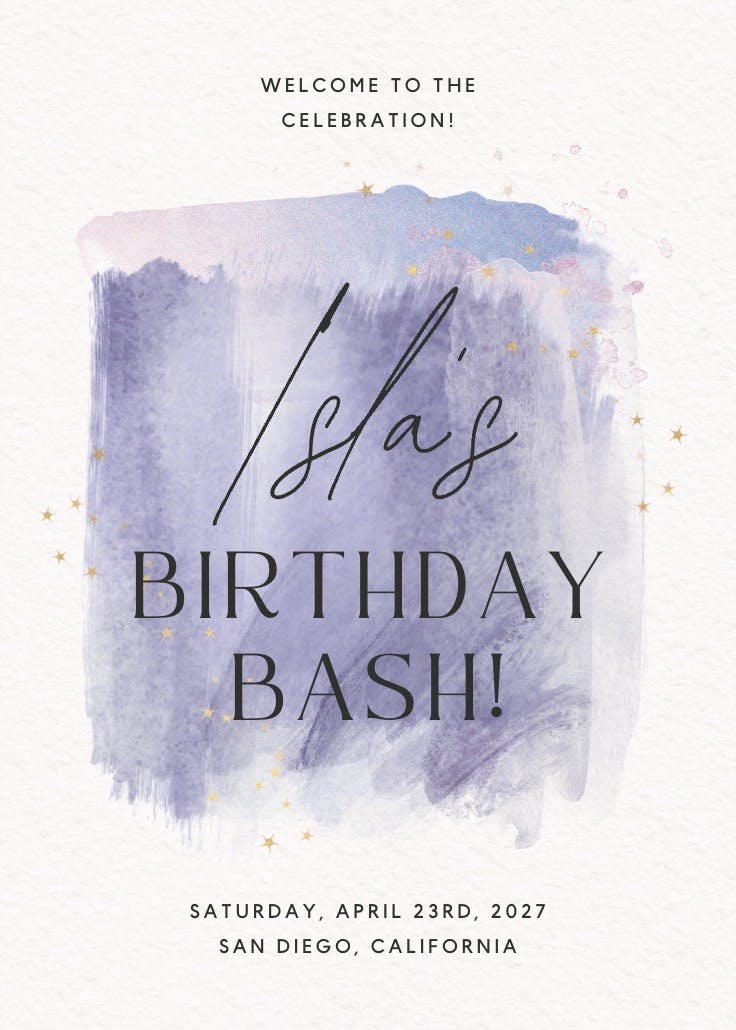 Watercolor Sign - Events Poster Template (Free) | Greetings Island