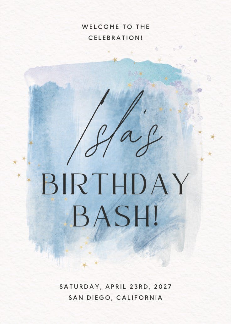 Watercolor Sign - Birthday Poster Template (Free) | Greetings Island