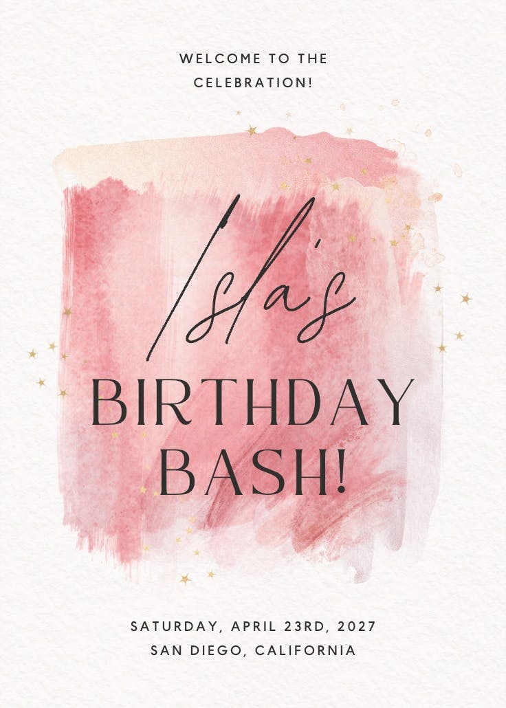 Watercolor Sign - Birthday Poster Template (Free) | Greetings Island