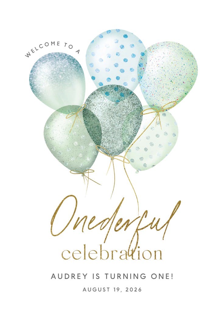 Whimsical glitter balloons - Events Poster Template | Greetings Island